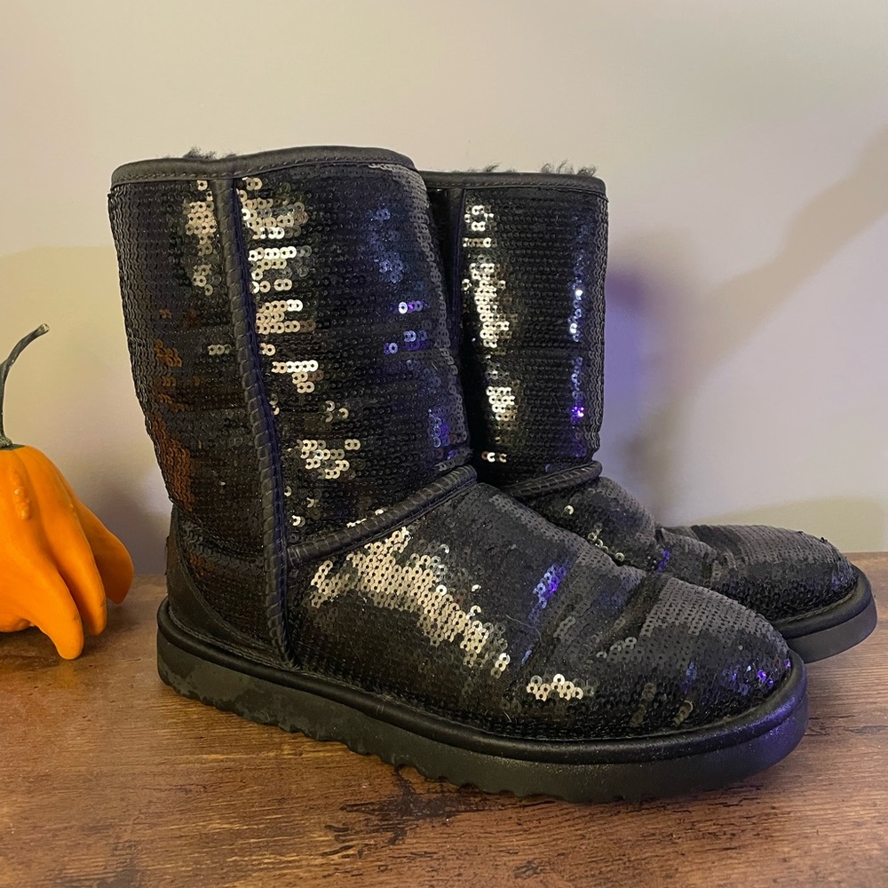 Ugg Black Sequin Boots - Gem